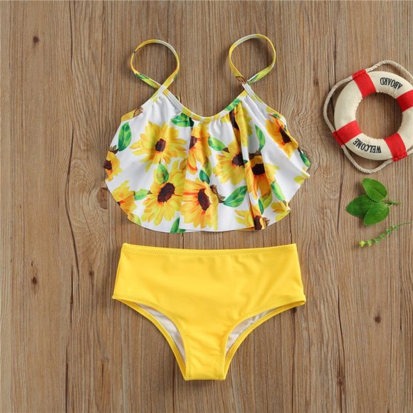 Swim | Sunflower Girls Yellow Bikini Swimsuit | Poshmark